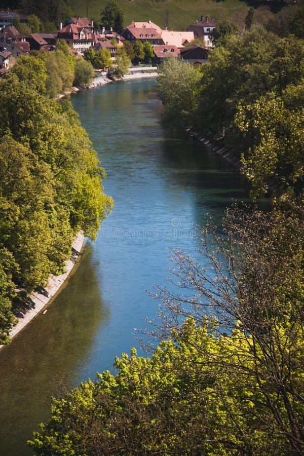 Aare River that Runs Along Bern Switzerland Stock Photo - Image of ...