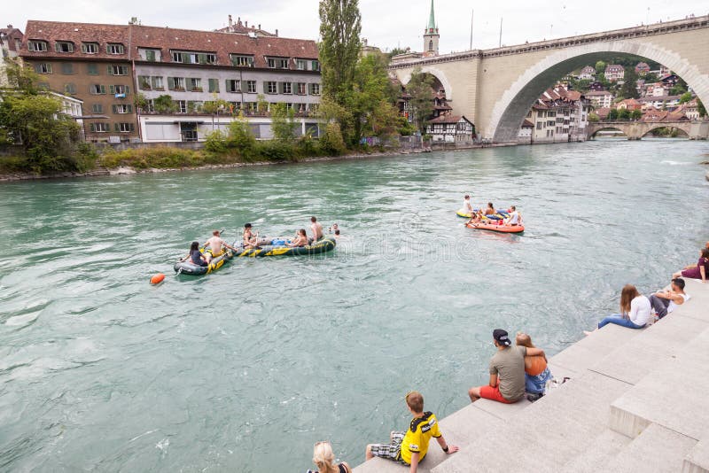 The Aare at Bern, Switzerland. Editorial Photo - Image of town, water ...