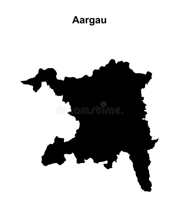 Aargau outline map stock vector. Illustration of contour - 360655263