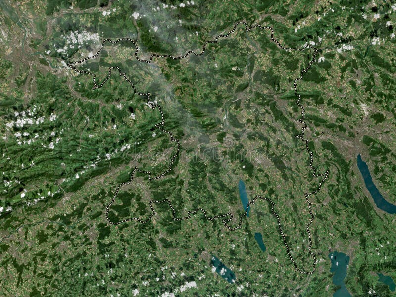 Aargau, Switzerland. Low-res Satellite. No Legend Stock Illustration ...