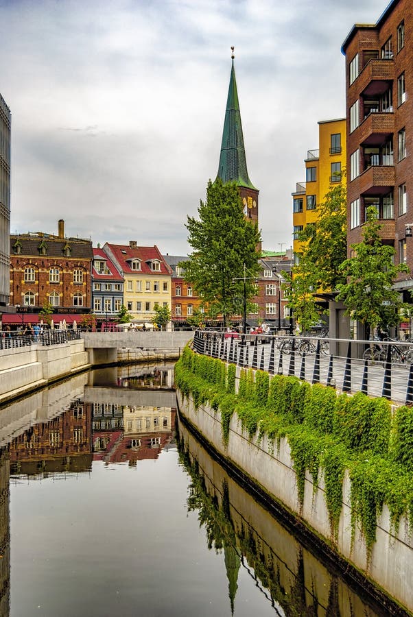 Aarhus canal 02 stock image. Image of shoppers, bars - 12254625