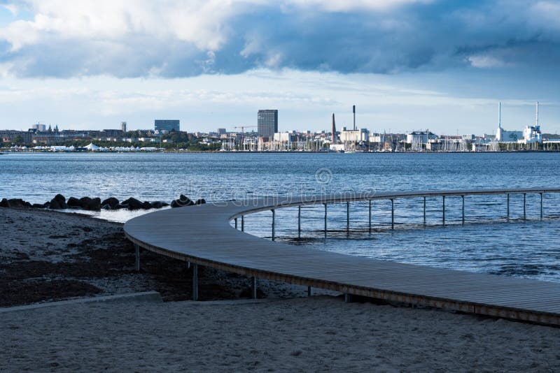 Aarhus City and Harbour from the Infinity Bridge Stock Photo - Image of ...