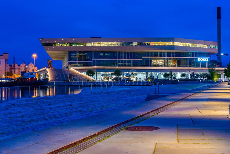 Aarhus, Denmark, June 15, 2022: Night View of Dokk1 Building in ...