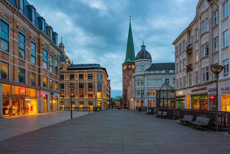 Aarhus, Denmark, June 14, 2022: Night View of Sankt Clements Tor ...