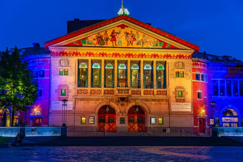 Aarhus, Denmark, June 14, 2022: Night View of Aarhus Theatre in ...