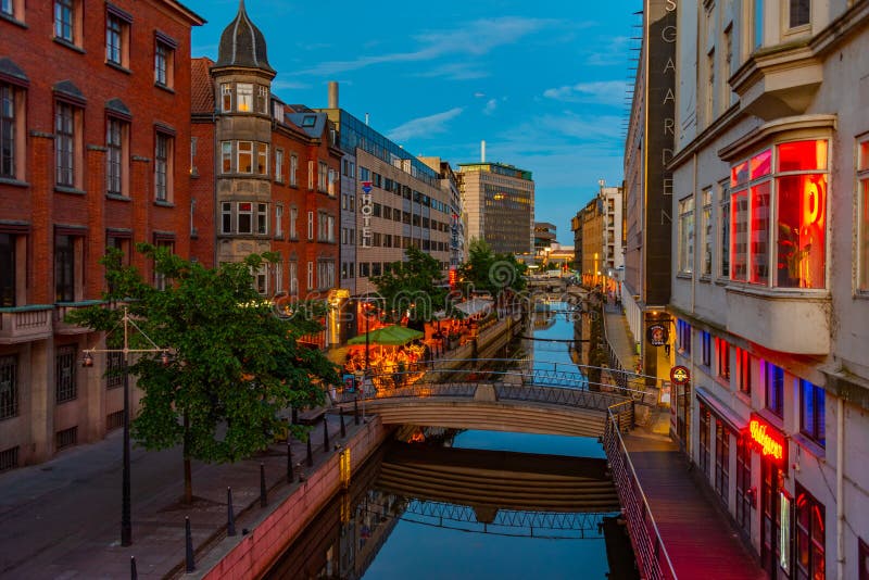 Aarhus, Denmark, June 15, 2022: Nightlife Alongside Central Chan Editorial Image - Image of ...