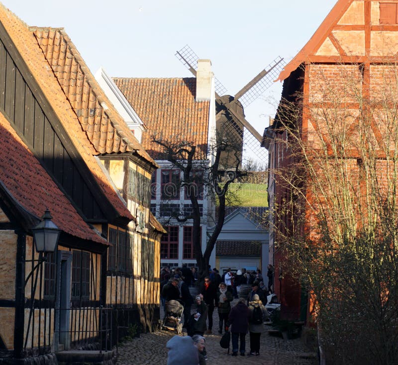 Aarhus old town editorial stock image. Image of walking - 81825829