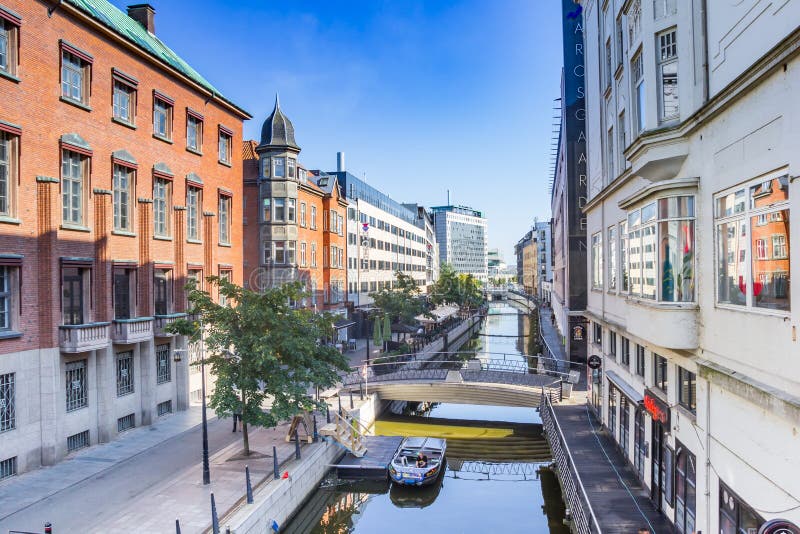 Aarhus River in the City Center of Arhus Editorial Photography - Image ...