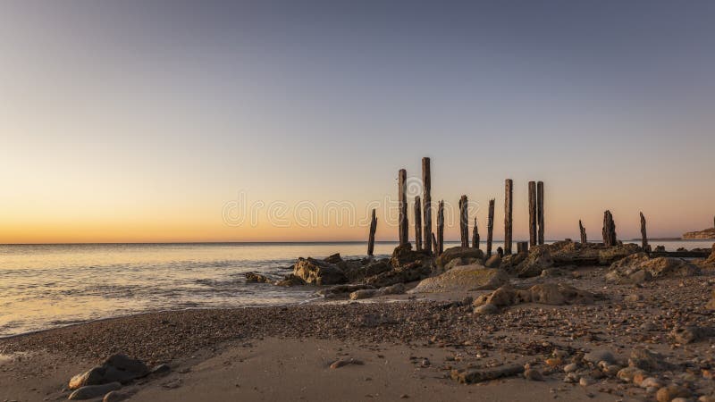 Port Willunga Jetty South Australia at Port Willunga at Sunset Dusk ...