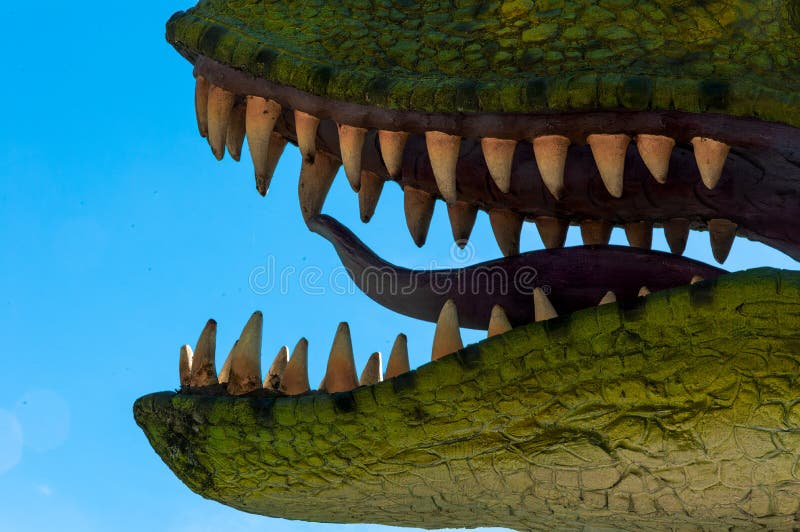 An Open Muzzle of a Dinosaur Figure Stock Image - Image of head ...