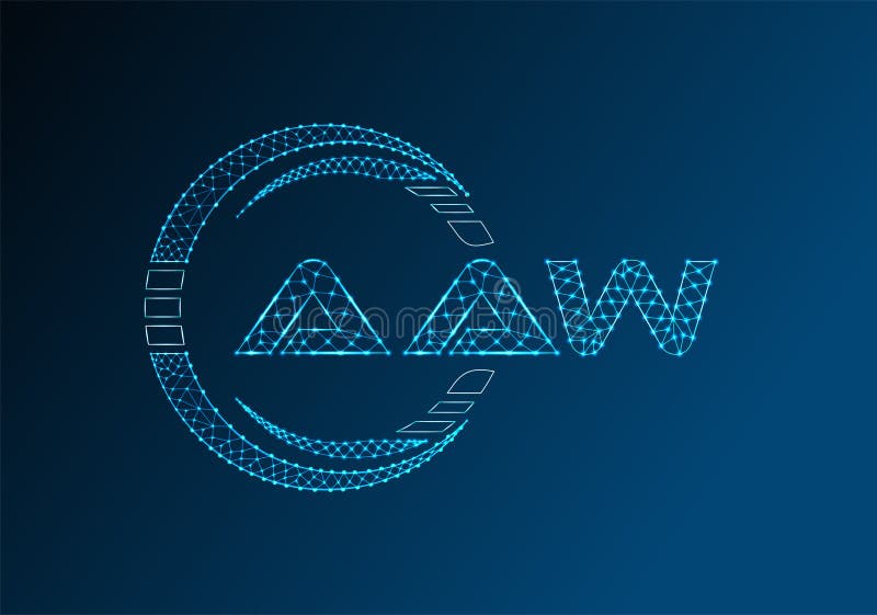 AAW Low Poly Letter Logo Vector Design. Stock Illustration ...