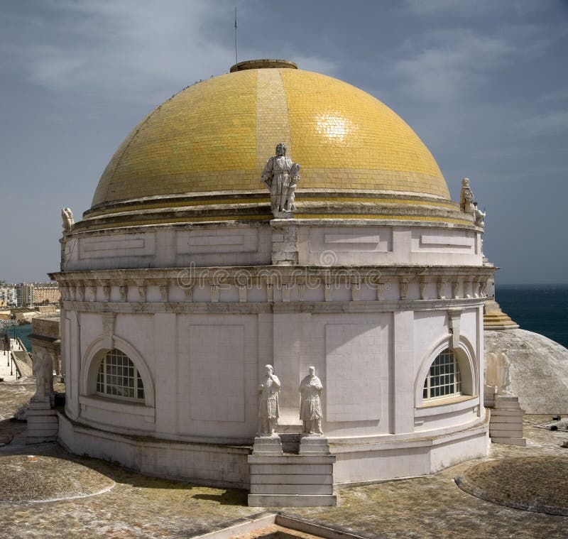 Abóbada Amarela Da Catedral De Cadiz Imagem de Stock - Imagem de famoso ...