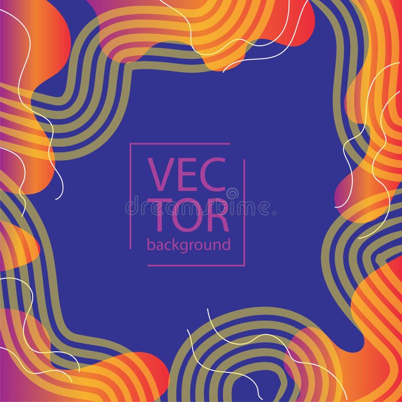 Abstract Background with Blot Curvy Shapes. Flowing Curves and ...