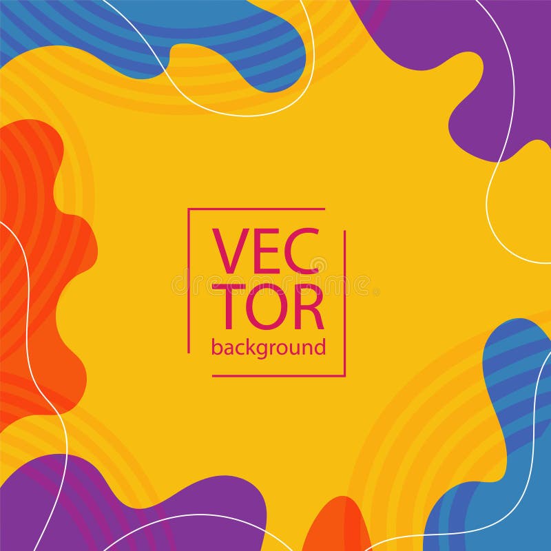 Abstract Background with Blot Curvy Shapes. Flowing Curves and ...