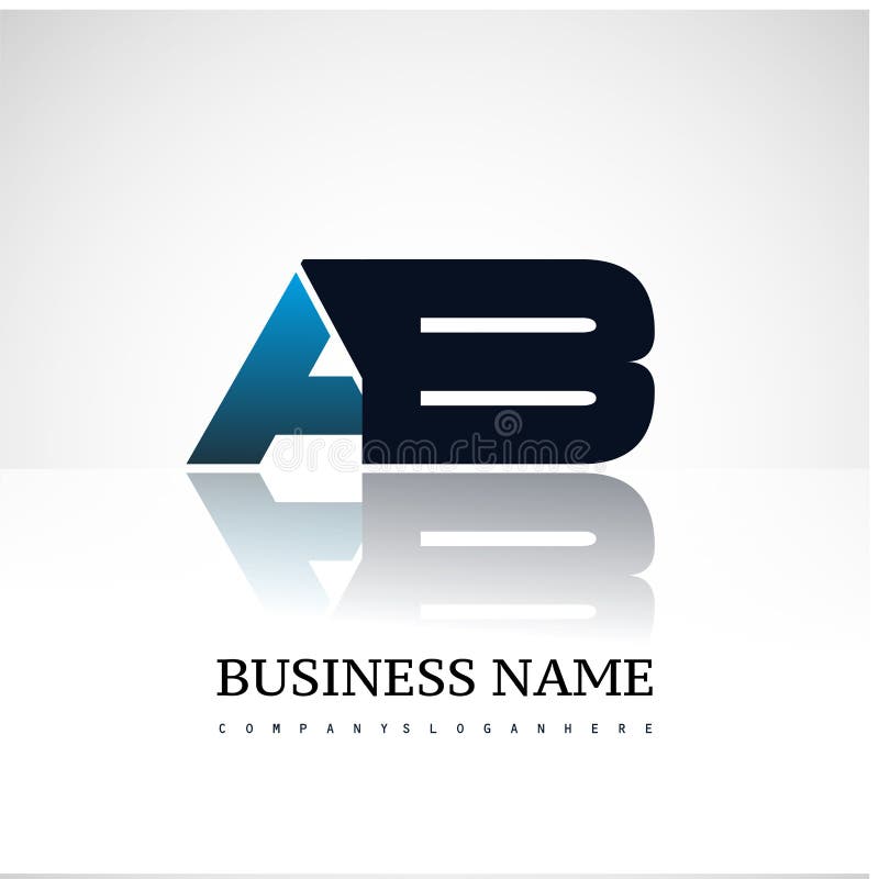 AB Company Linked Letter Logo Icon Blue and Black Stock Vector ...