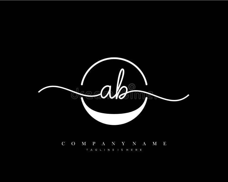 AB Initial Handwriting Logo Vector Stock Vector - Illustration of ...