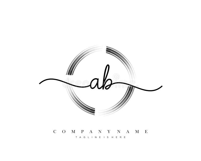 AB Initial Handwriting Logo Vector Stock Vector - Illustration of ...