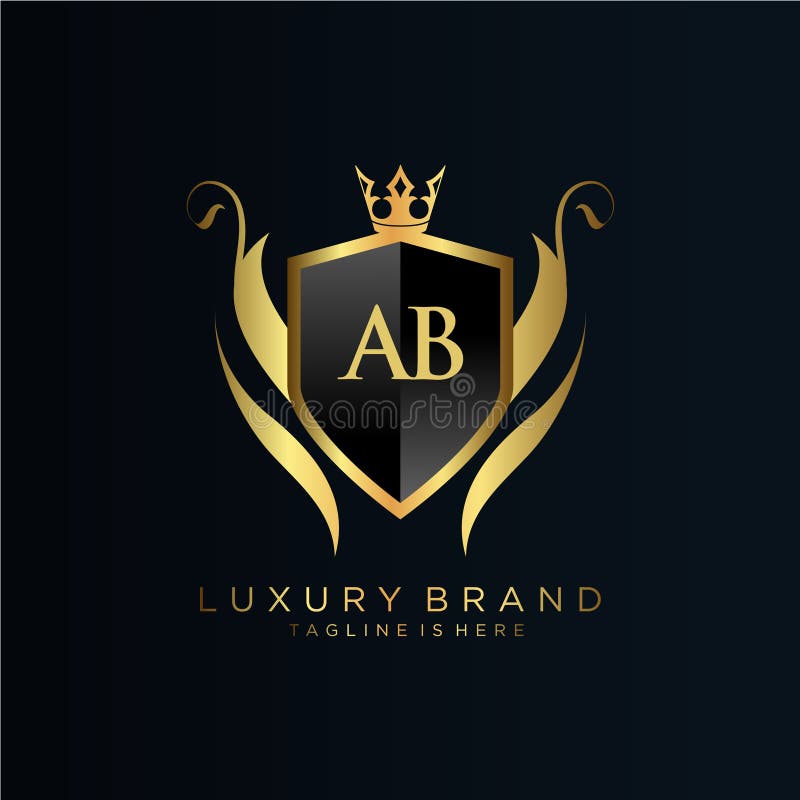 AB Letter Initial with Royal Template.elegant with Crown Logo Vector ...