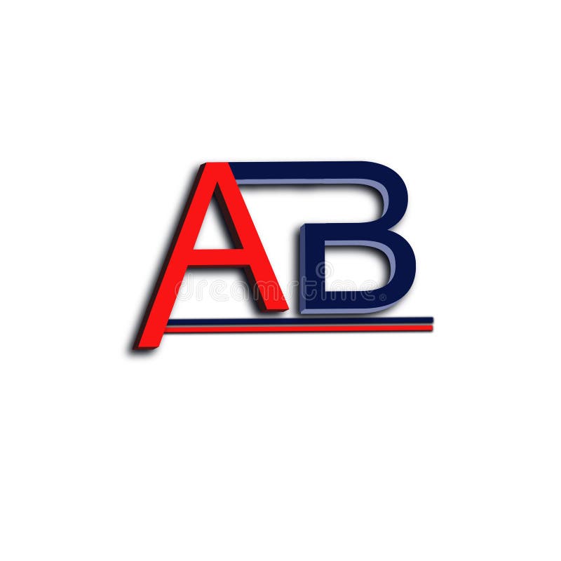 AB Letter Logo 3d Type, Logo Design Stock Illustration - Illustration ...