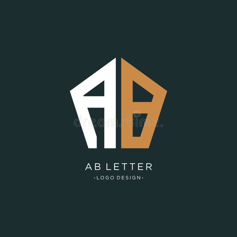 AB Letter Logo Design with Sans Serif Font Vector Illustration ...