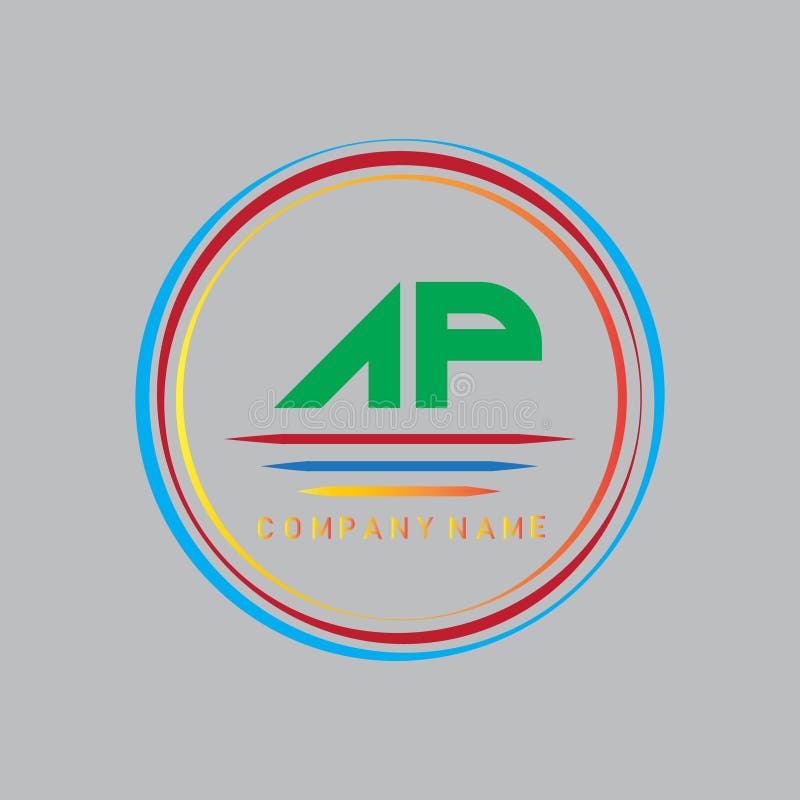 A P .AP Logo Design. AP Letter Logo Design on Black Background . Stock ...