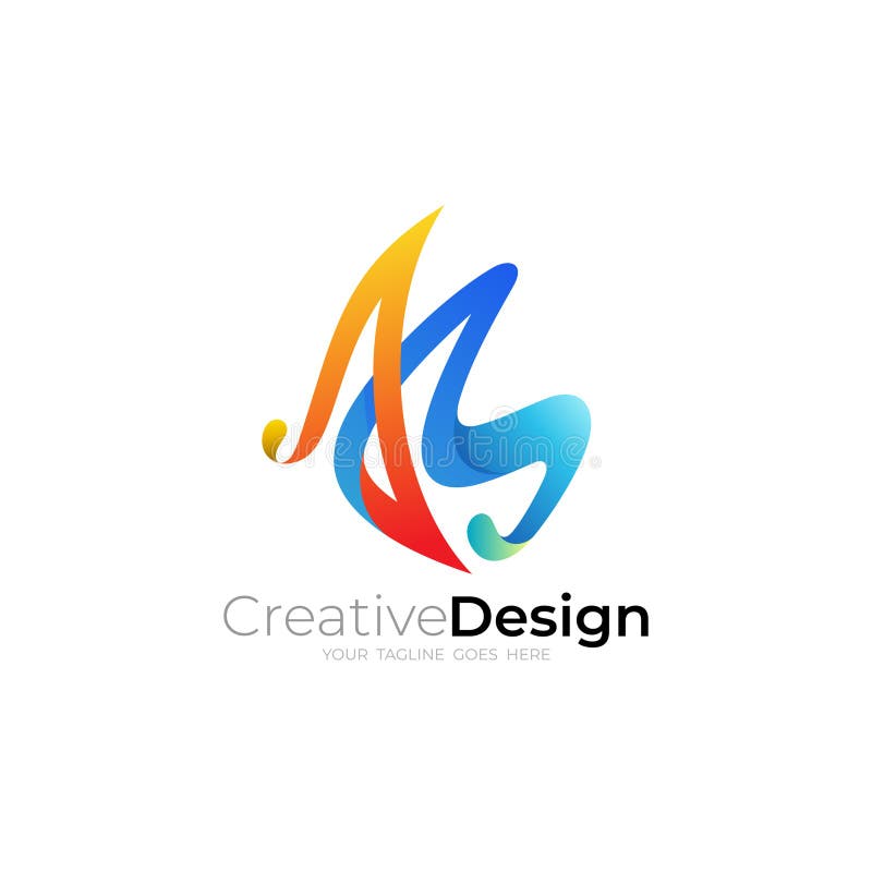 AB Logo with Colorful Design Company, 3d Colorful Style Stock Vector ...