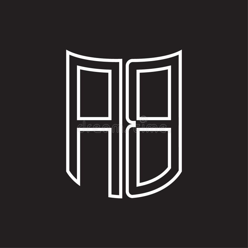 AB Logo Monogram with Ribbon Style Outline Design Template Stock Vector ...