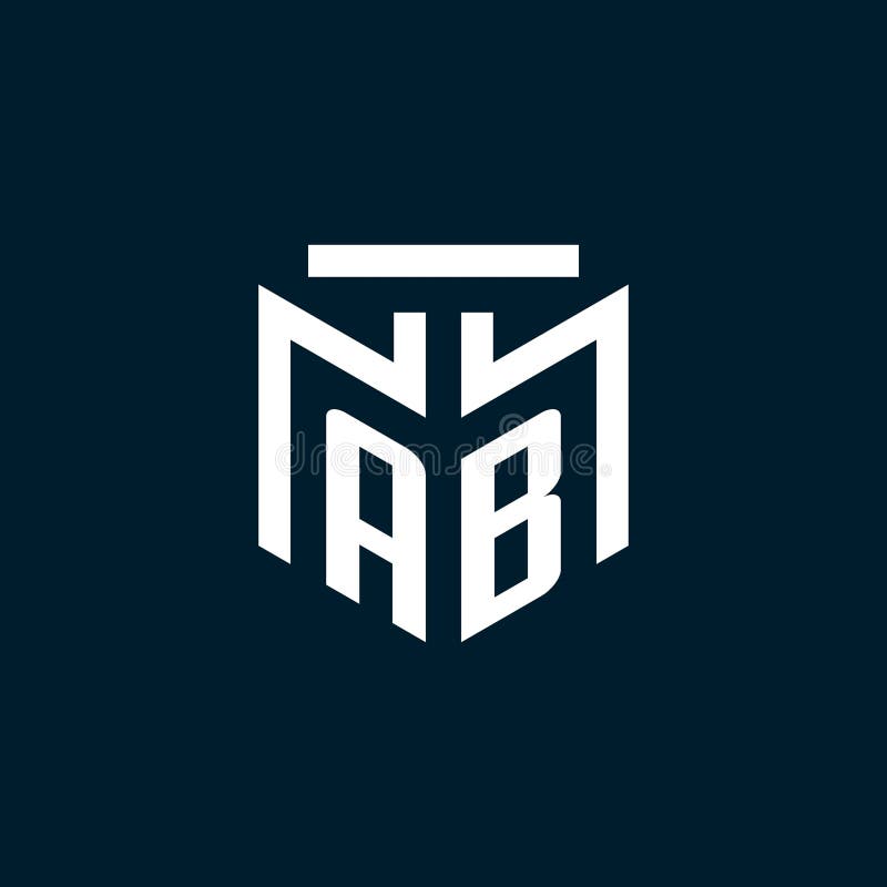 AB Monogram Initial Logo with Abstract Geometric Style Design Stock ...