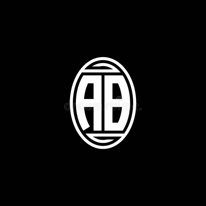 AB Monogram Logo Isolated on Oval Rotate Shape Stock Vector ...