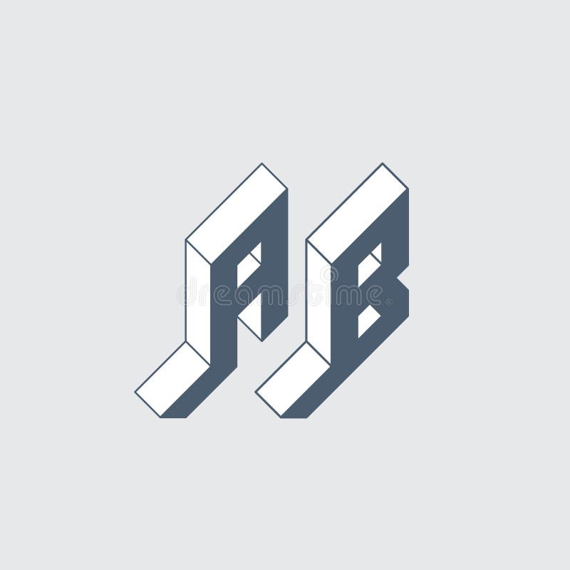 AB - Monogram or Logotype. Isometric 3d Font for Design. Volume ...