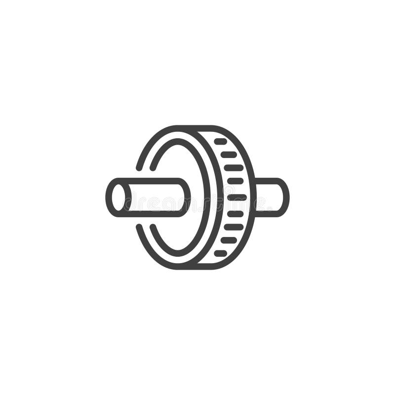 Ab Roller Wheel line icon stock vector. Illustration of vector - 318937975