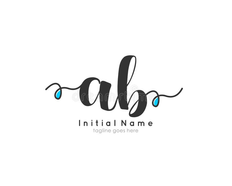 Initial AB Signature Logo Template Vector Stock Vector - Illustration ...