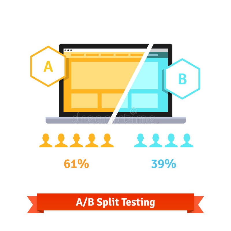 AB Split Testing. Laptop Screen Stock Vector - Illustration of ...