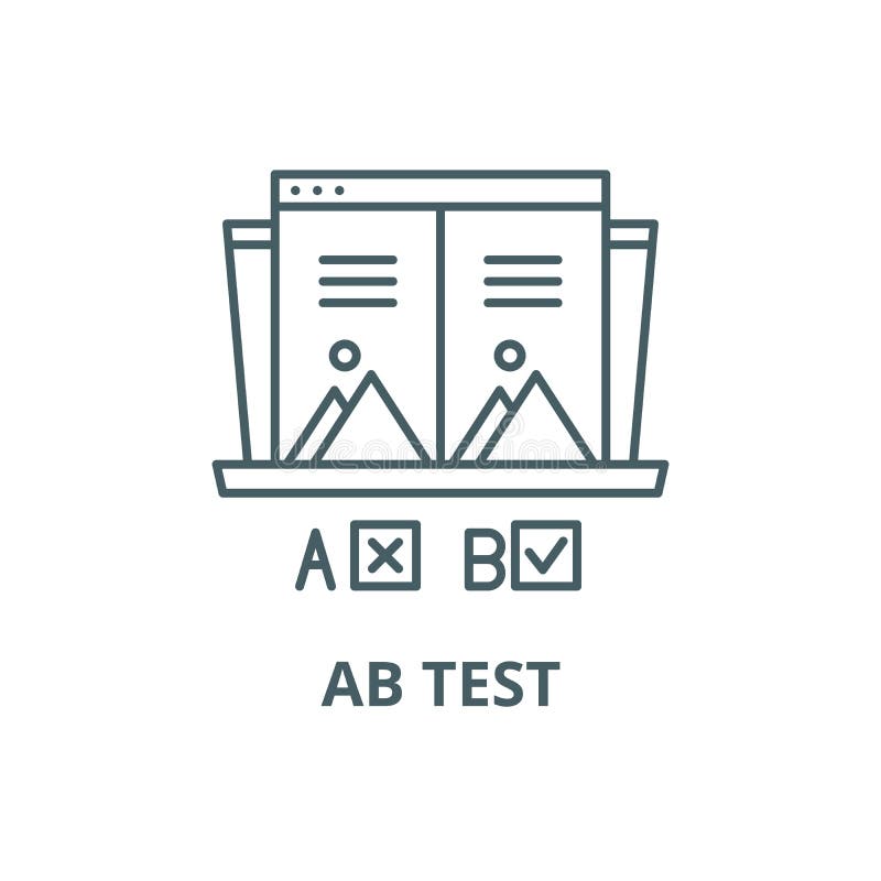 Ab Test Line Icon, Vector. Ab Test Outline Sign, Concept Symbol, Flat ...