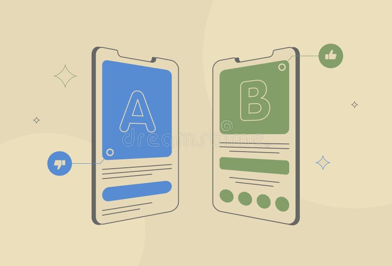 AB Testing Graphics, Mobile App Split Test Comparison Icons, Data ...