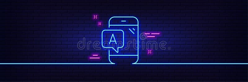 Ab Testing Line Icon. Ui Phone Test Sign. Neon Light Glow Effect ...