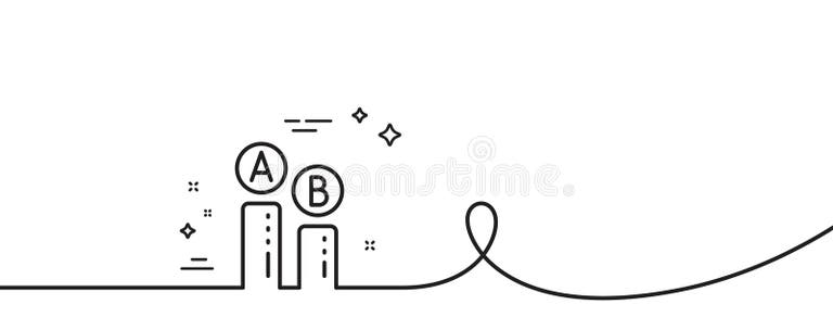 Ab Testing Line Icon. Ui Test Chart Sign. Continuous Line with Curl ...