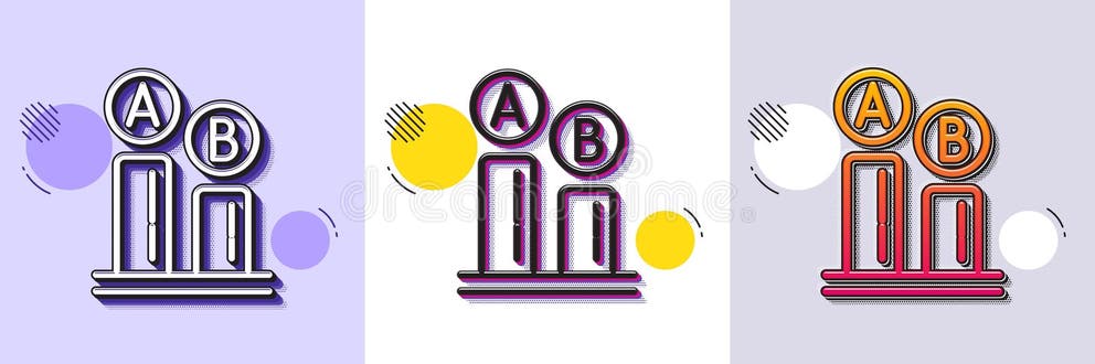 Ab Testing Line Icon. Ui Test Chart Sign. Halftone Dotted Pattern ...