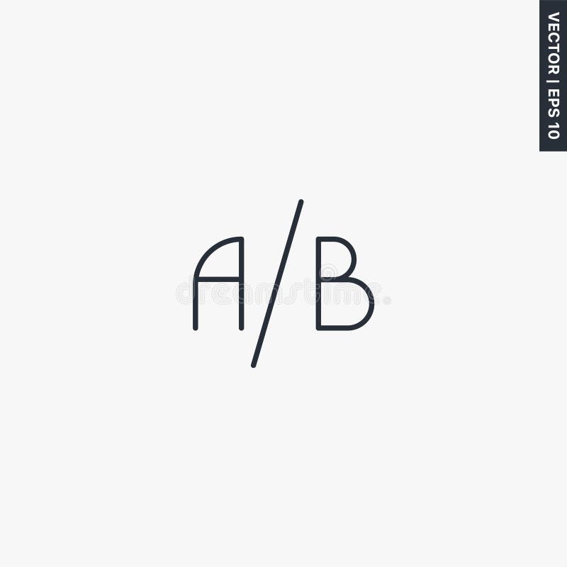 AB Testing, Linear Style Sign for Mobile Concept and Web Design Stock ...