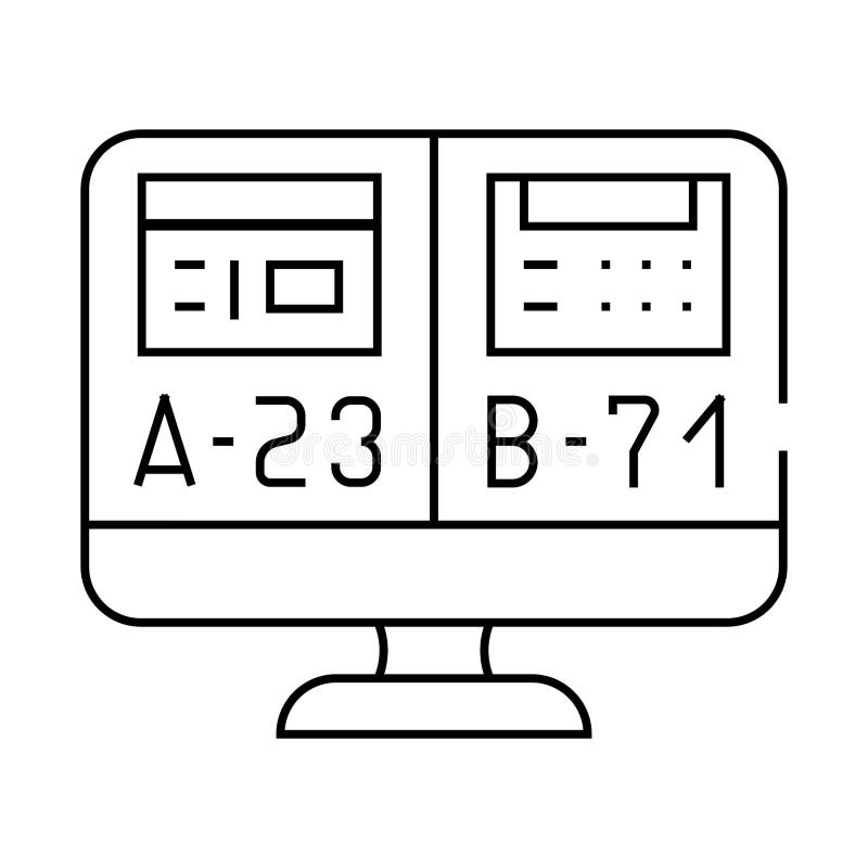 Ab Testing Ux Ui Design Line Icon Vector Illustration Stock Vector