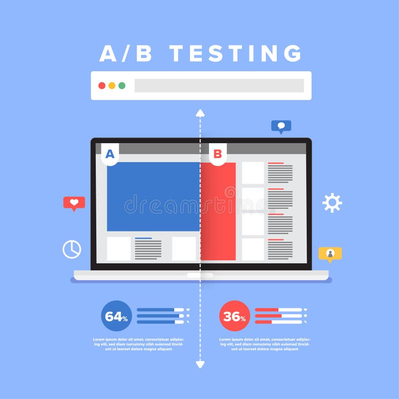 AB Testing 02 stock vector. Illustration of laptop, online - 207028800