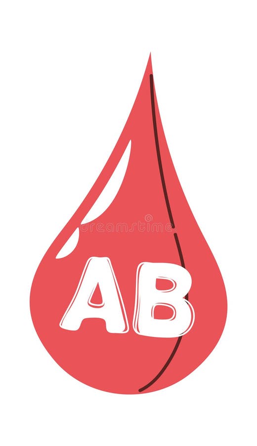 AB type blood drop cartoon stock vector. Illustration of group - 385979117