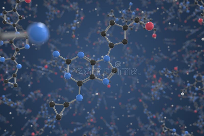 Abacavir Molecule, Structural Chemical Formula, Ball-and-stick Model ...
