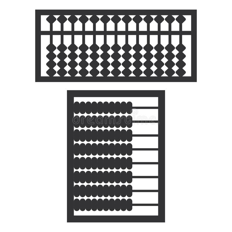 Abacus Calculation Learning Tool Silhouette Stock Vector - Illustration ...