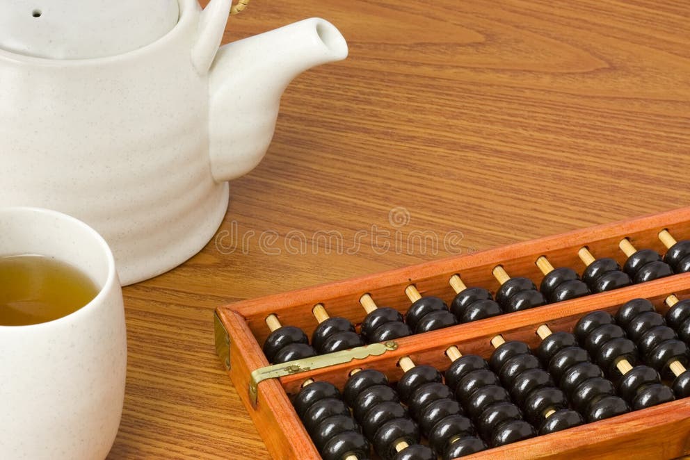 Abacus and chinese tea stock photo. Image of asia, beverage - 2498294