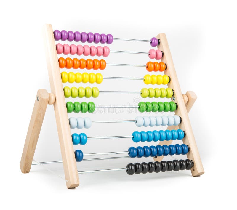 Abacus Counting Frame Isolated on White Stock Photo - Image of ...