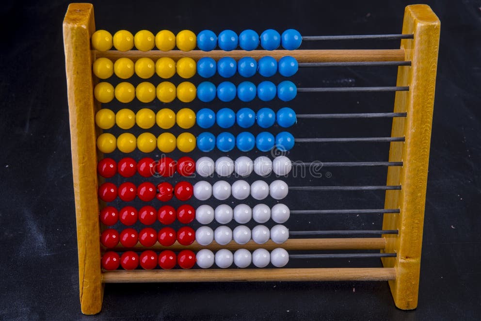 Abacus with Different Colored Beads on a Tablet Stock Photo - Image of ...