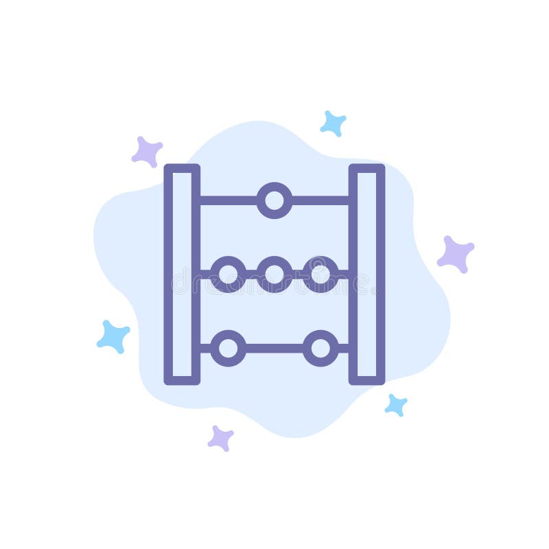 Abacus, Education, Math Blue Icon on Abstract Cloud Background Stock ...