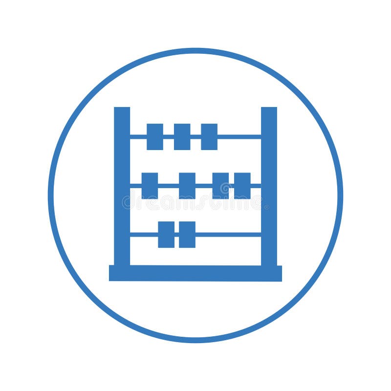 Abacus Icon Blue Color, Calculate, Math, Mathematics Stock Illustration ...