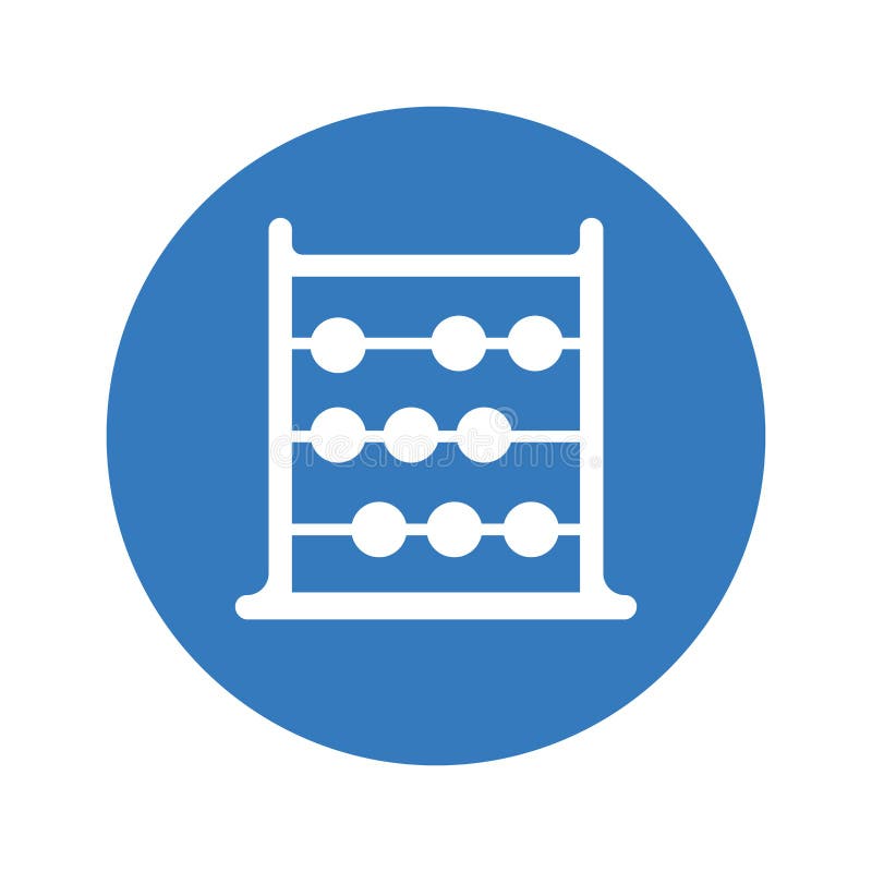 Abacus Icon, Calculate, Blue Color Vector, Mathematics Stock Vector ...